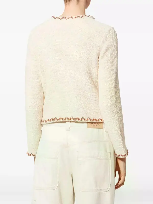MARANT ETOILE Embroidered Rochelle Cardigan - Neutrals