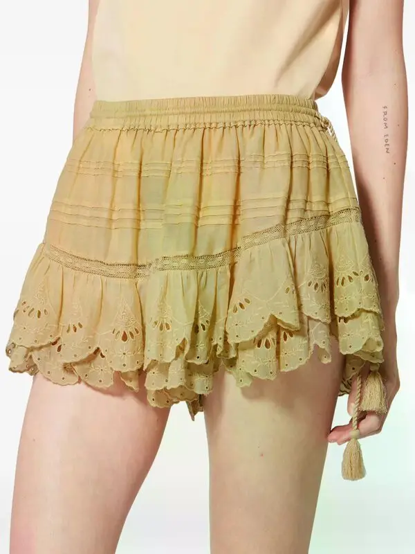 MARANT ETOILE Puria Ruffled Shorts - Yellow