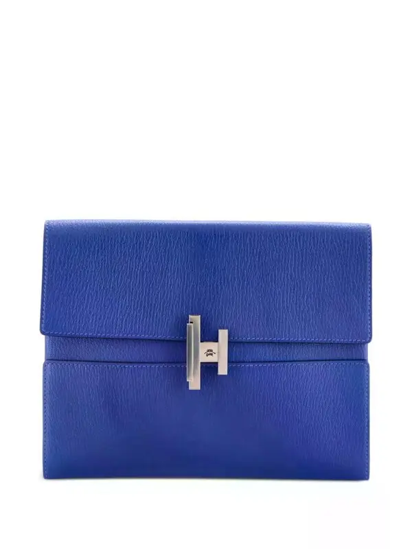 Hermès Cinhetic Chevre Mysore Clutch Bag - Blue