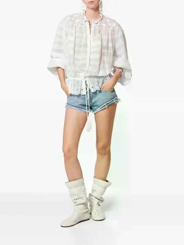 MARANT ETOILE Polly Embroidered Blouse - White