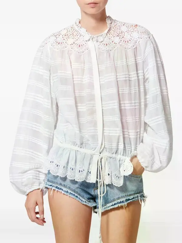 MARANT ETOILE Polly Embroidered Blouse - White