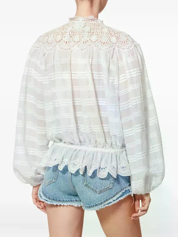 MARANT ETOILE Polly Embroidered Blouse - White