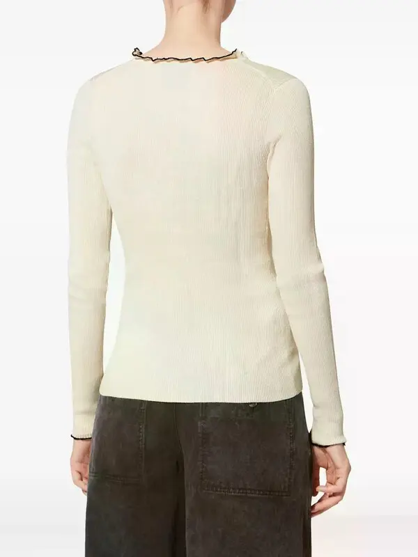Isabel Marant Étoile Izae Ruffled Trim Cardigan - Neutrals