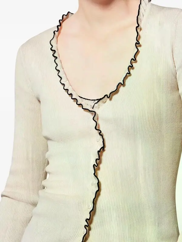 Isabel Marant Étoile Izae Ruffled Trim Cardigan - Neutrals