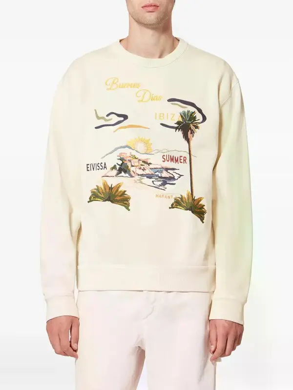 MARANT Mikoy Embroidered Sweatshirt - Neutrals
