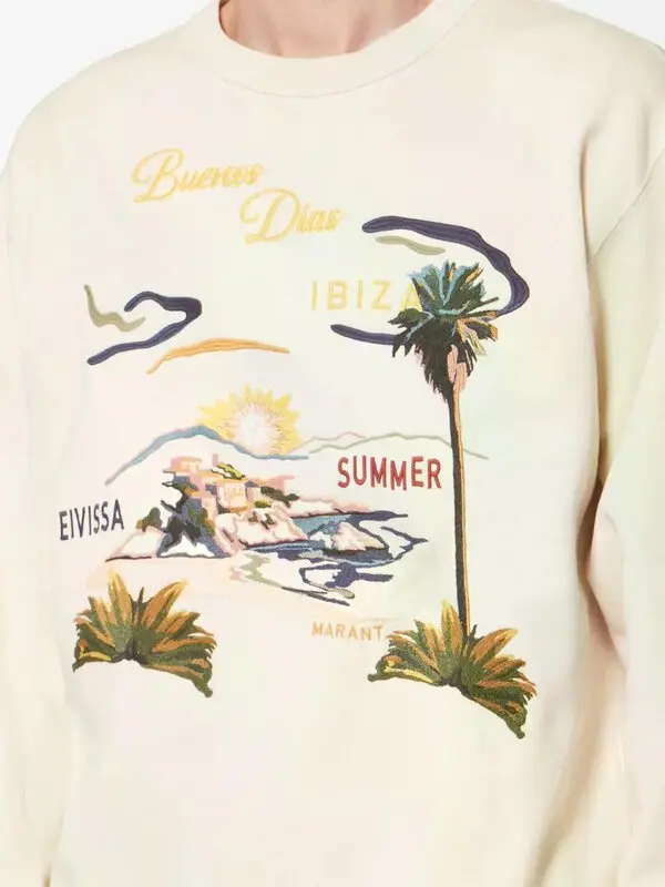 MARANT Mikoy Embroidered Sweatshirt - Neutrals