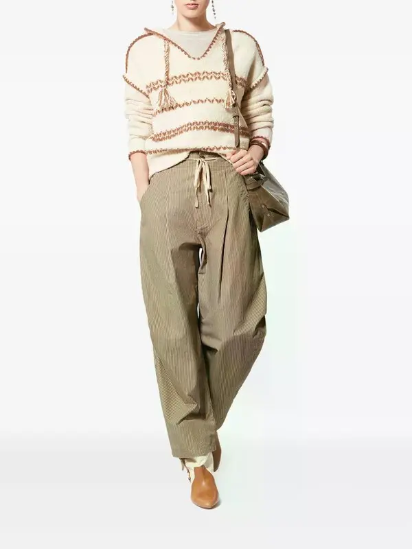 MARANT ETOILE Ceryne Striped Cotton Trousers