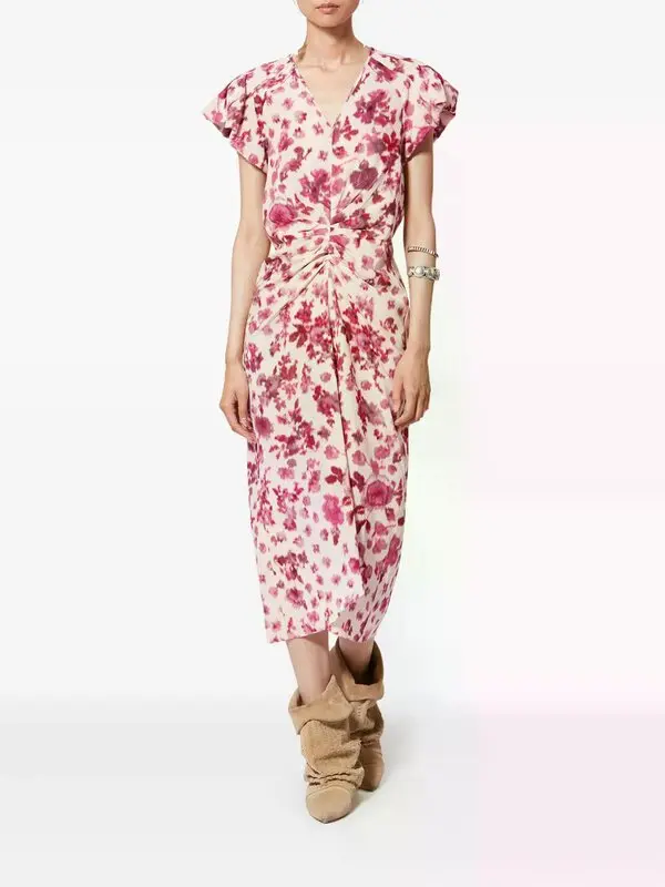 Isabel Marant Étoile Terenae Ruffled Floral Midi Dress - Neutrals