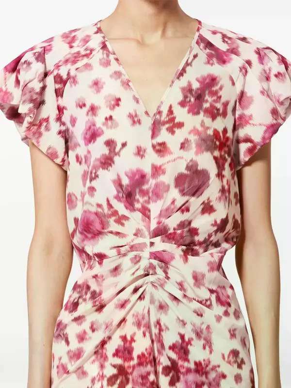 Isabel Marant Étoile Terenae Ruffled Floral Midi Dress - Neutrals