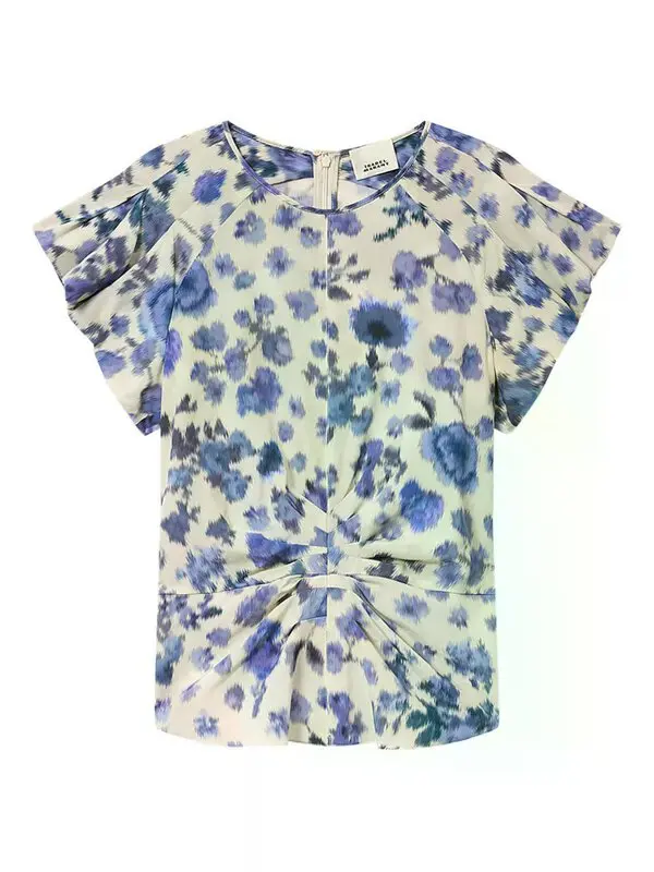 Isabel Marant Étoile Tullya Knotted Floral Top - Neutrals