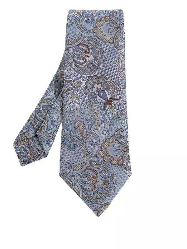 Etro Paisley-patterned Neck Tie - Blue