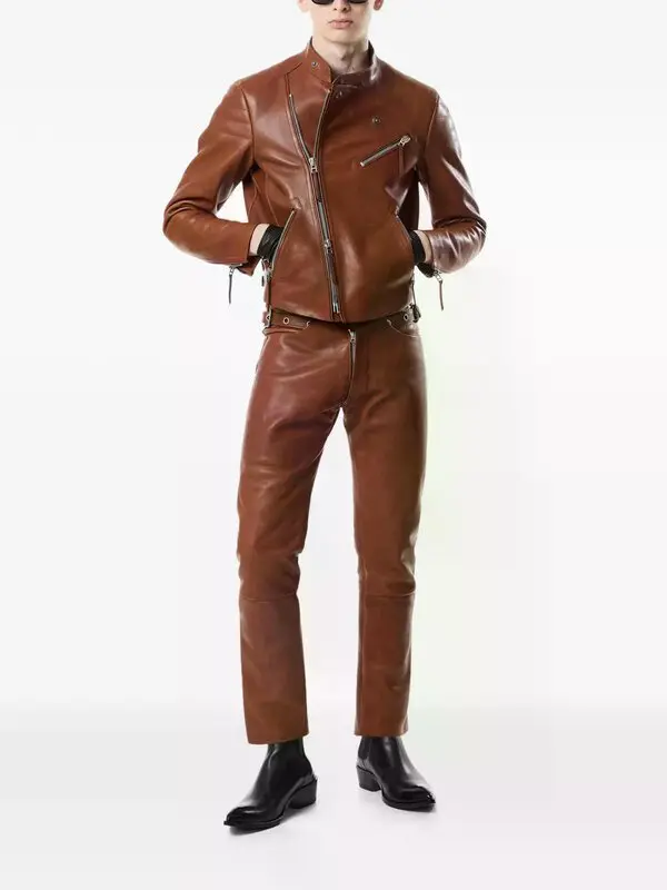 TOM FORD Buckle Leather Trousers