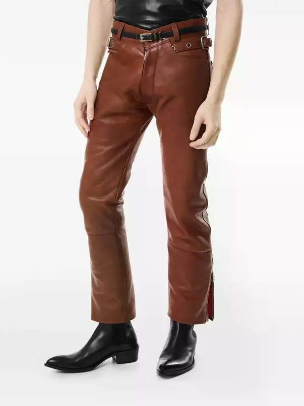 TOM FORD Buckle Leather Trousers