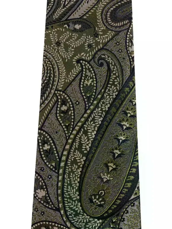 Etro Paisley-patterned Neck Tie - Green