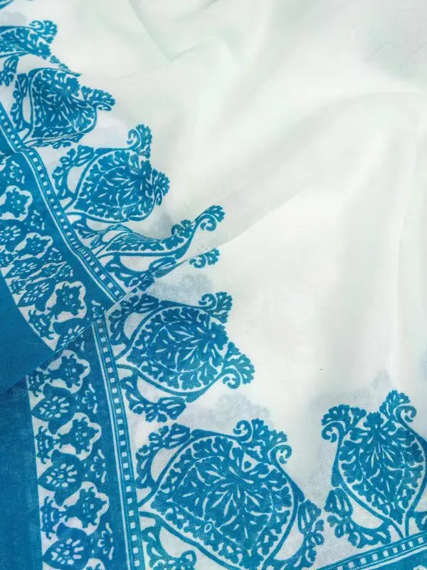 Etro Fringed Patterned Scarf - White