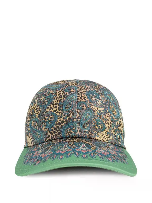 Etro Paisley And Animal Print Baseball Cap - Brown
