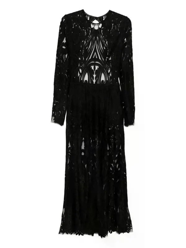 MIAU BY CLARA ROTESCU Floral-lace Maxi Dress - Black