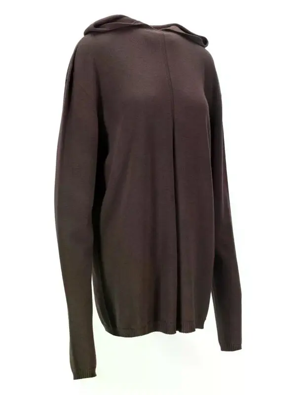 Rick Owens Hooded Wool Hoodie - Brown