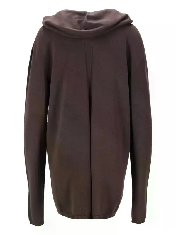 Rick Owens Hooded Wool Hoodie - Brown