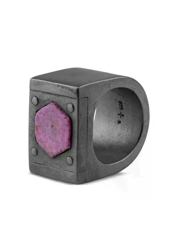 PARTS OF FOUR Sterling Silver Ruby Ring - Black