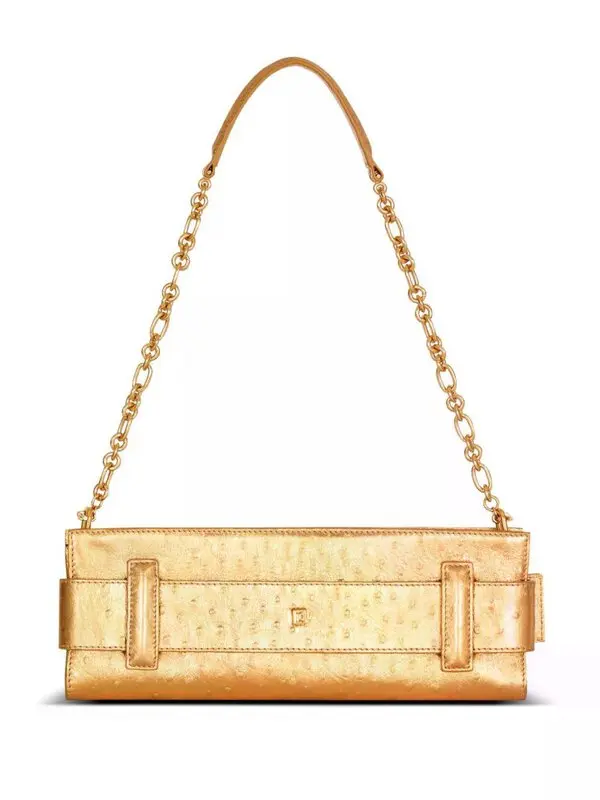 Balmain Anthem Belt-detail Clutch - Gold