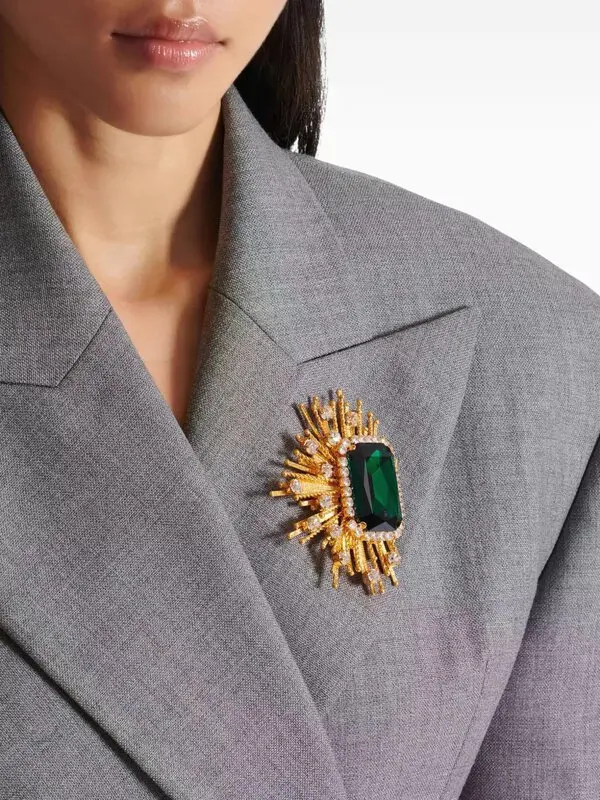 Balmain Crystal-embellished Brooch