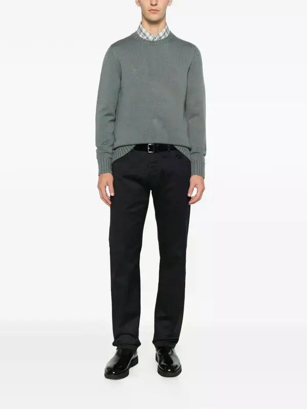 DRUMOHR Ribbed Crew-neck Sweater - Grey