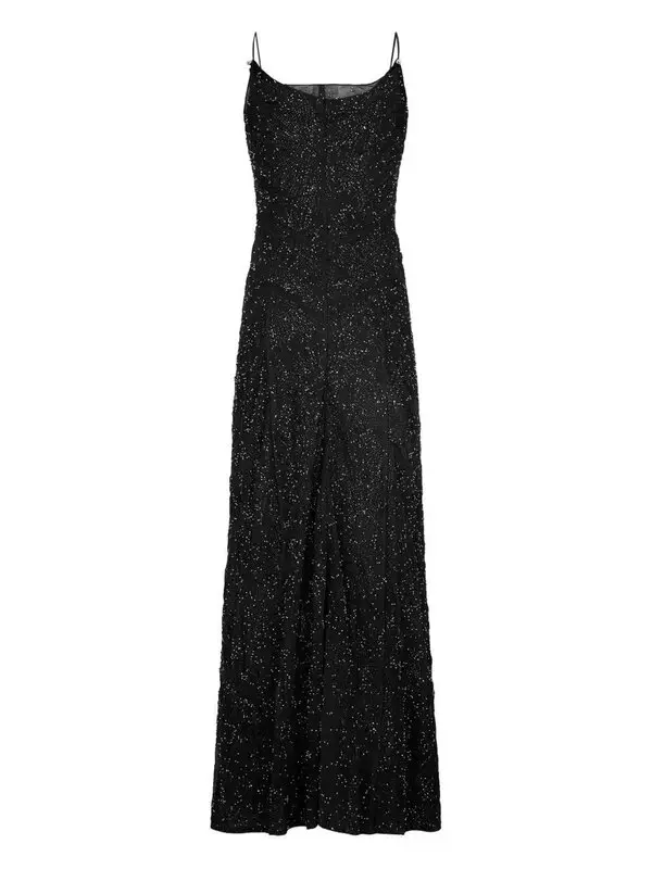 Rabanne Thin Straps Pearl Embroidery Dress - Black