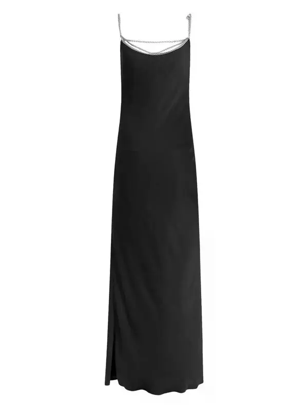 Rabanne Chain Strap Satin Slip Dress