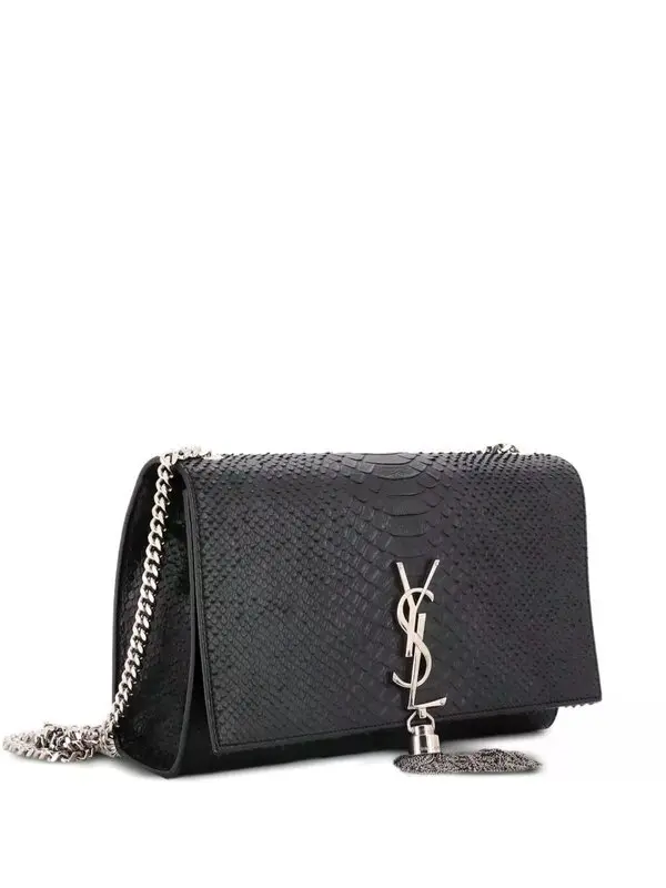 Saint Laurent Monogram Tassel Embossed Leather Crossbody Bag