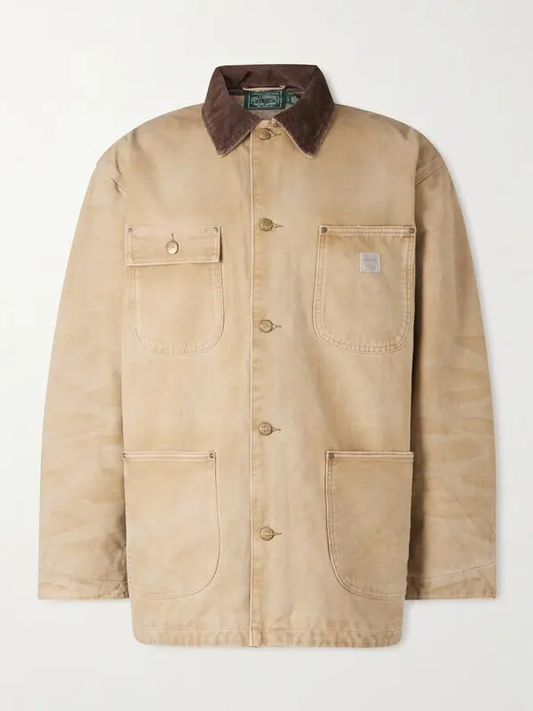 Polo Ralph Lauren Corduroy-trimmed Cotton-canvas Field Jacket - Brown