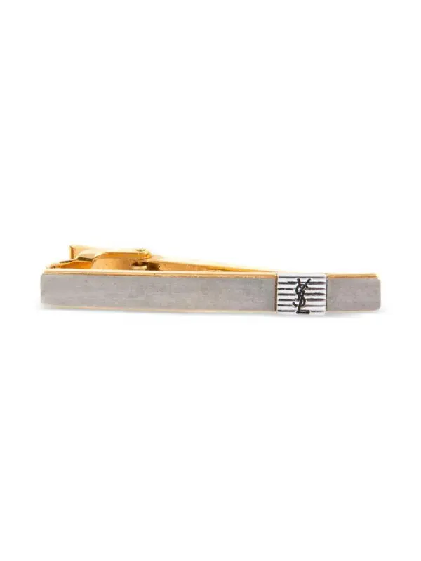 Saint Laurent 1990s Cassandre Logo Tie Clip - Gold