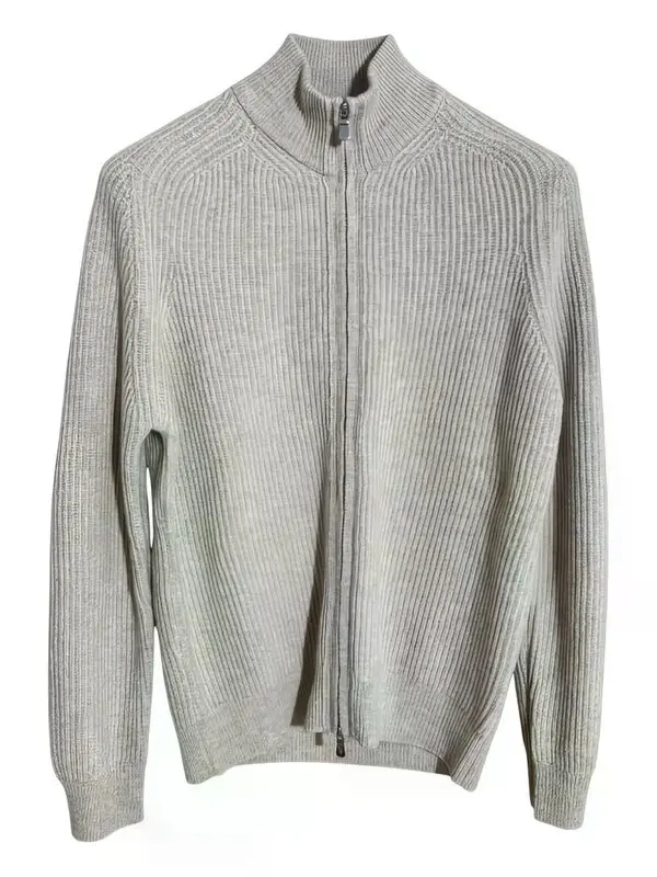 MASQ Ribbed-knit Cardigan - Grey