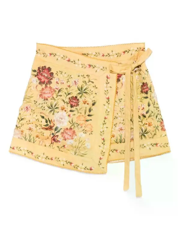 Agua Bendita Luna Paramo Floral Skirt - Yellow