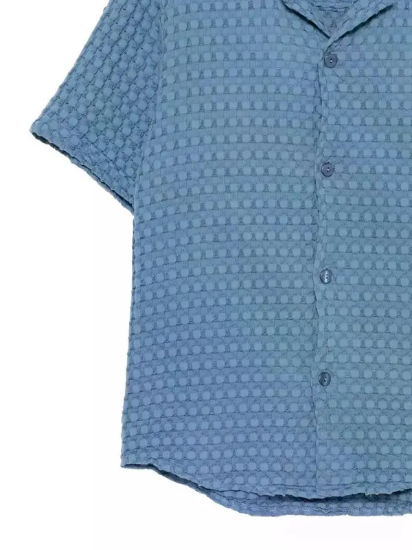 OAS Company Coront Cuba Waffle Shirt - Blue
