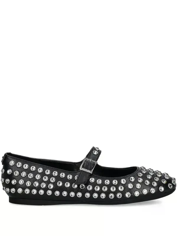 Guess Studded Buckle Ballet Flats - Black