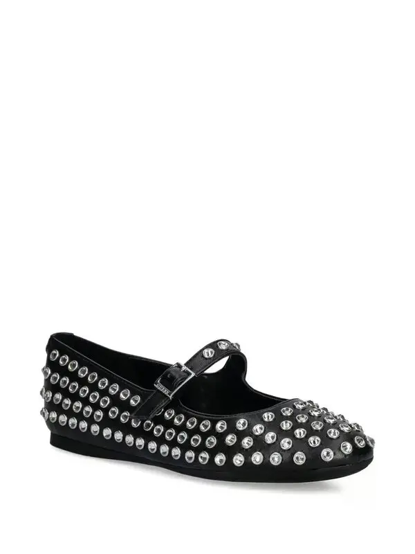Guess Studded Buckle Ballet Flats - Black