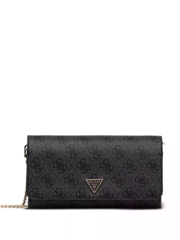Guess Monogram Chain Cross Body Bag - Black