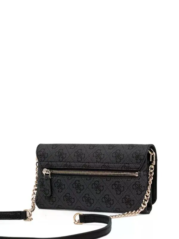 Guess Monogram Chain Cross Body Bag - Black