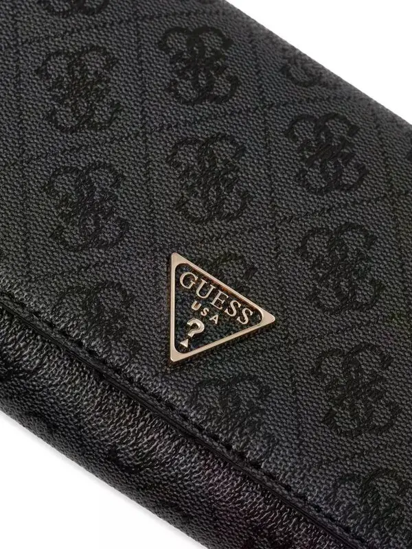 Guess Monogram Chain Cross Body Bag - Black