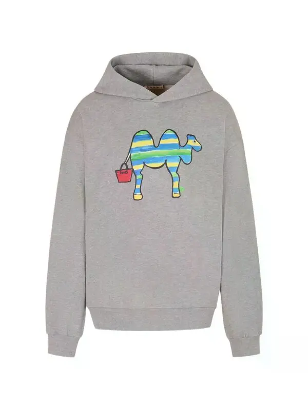 Marni Logo-printed Hoodie - Grey