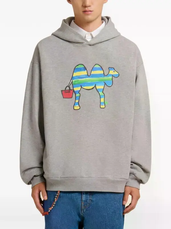 Marni Logo-printed Hoodie - Grey