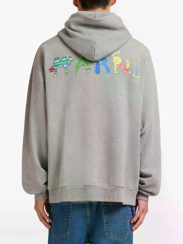 Marni Logo-printed Hoodie - Grey