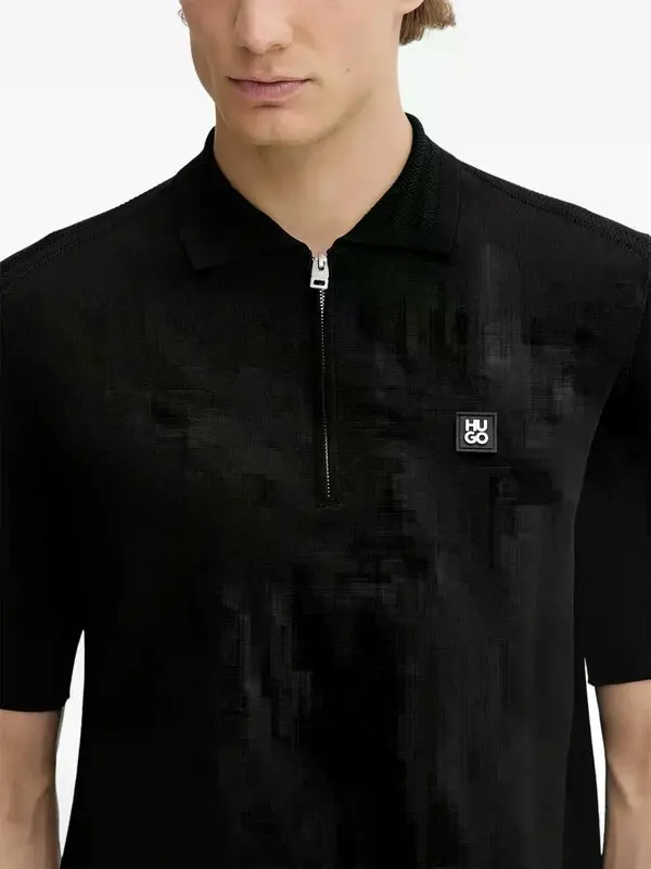 Hugo Zip Logo Polo Shirt