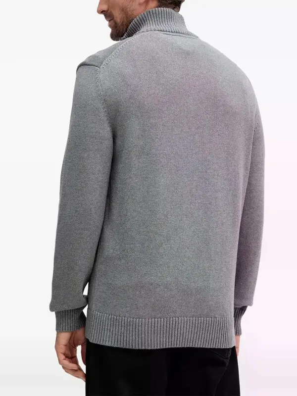 Gant Cotton Piqué Half-zip Sweater - Grey
