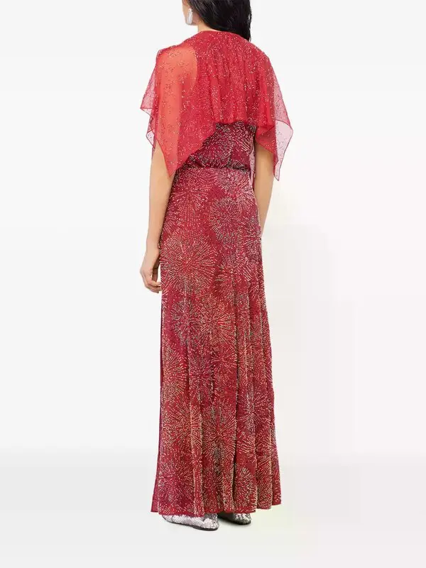 Rabanne Chiffon Cape Pearl Embroidered Top