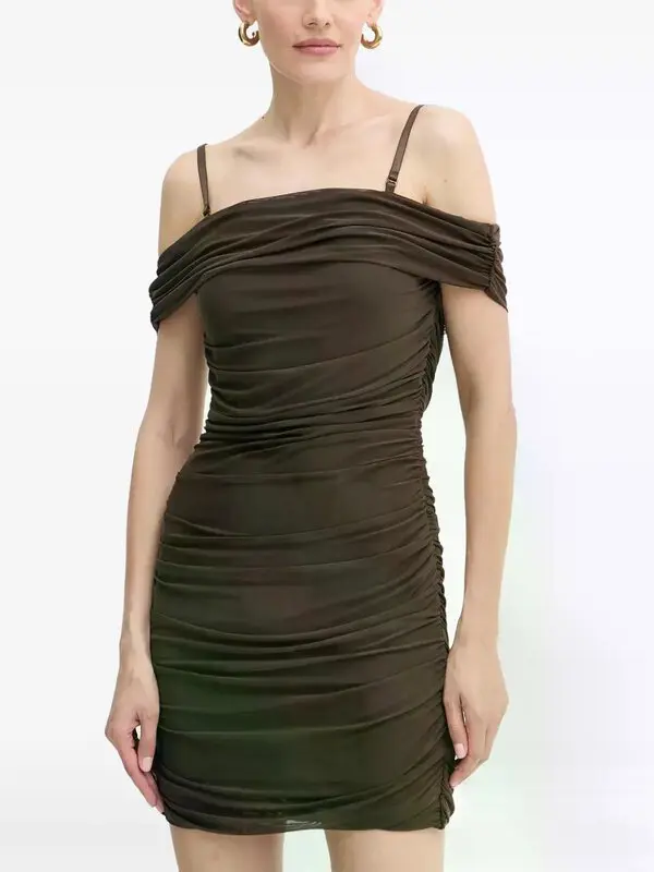 Guess Ruched Strap Off-the-shoulder Dress
