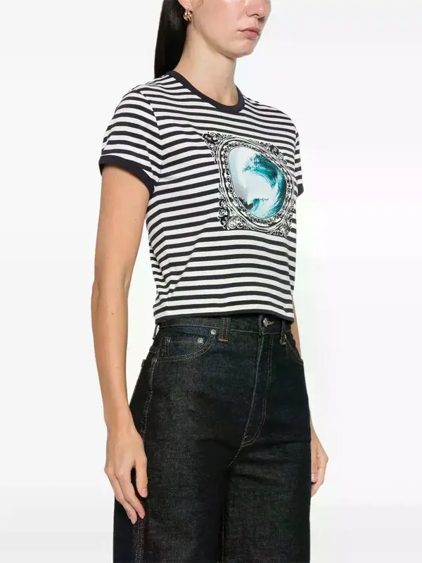 Rabanne Striped Graphic Top