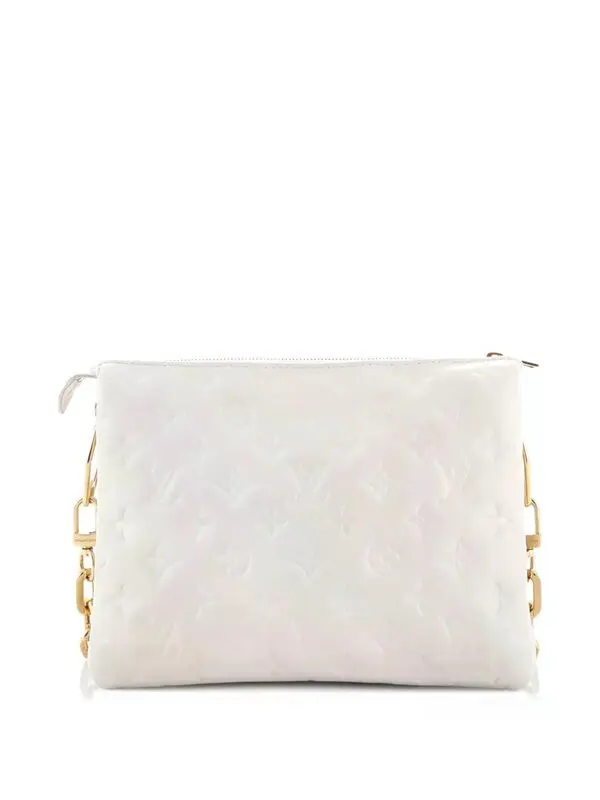 LOUIS VUITTON Coussin Pm Crossbody Bag Monogram Embossed Lambskin - White