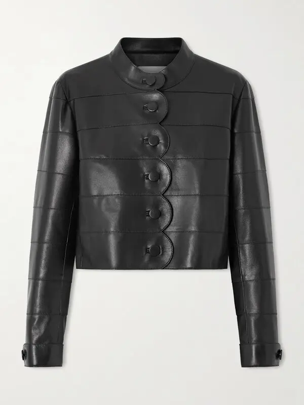 Veronica De Piante Rory Scalloped Leather Jacket